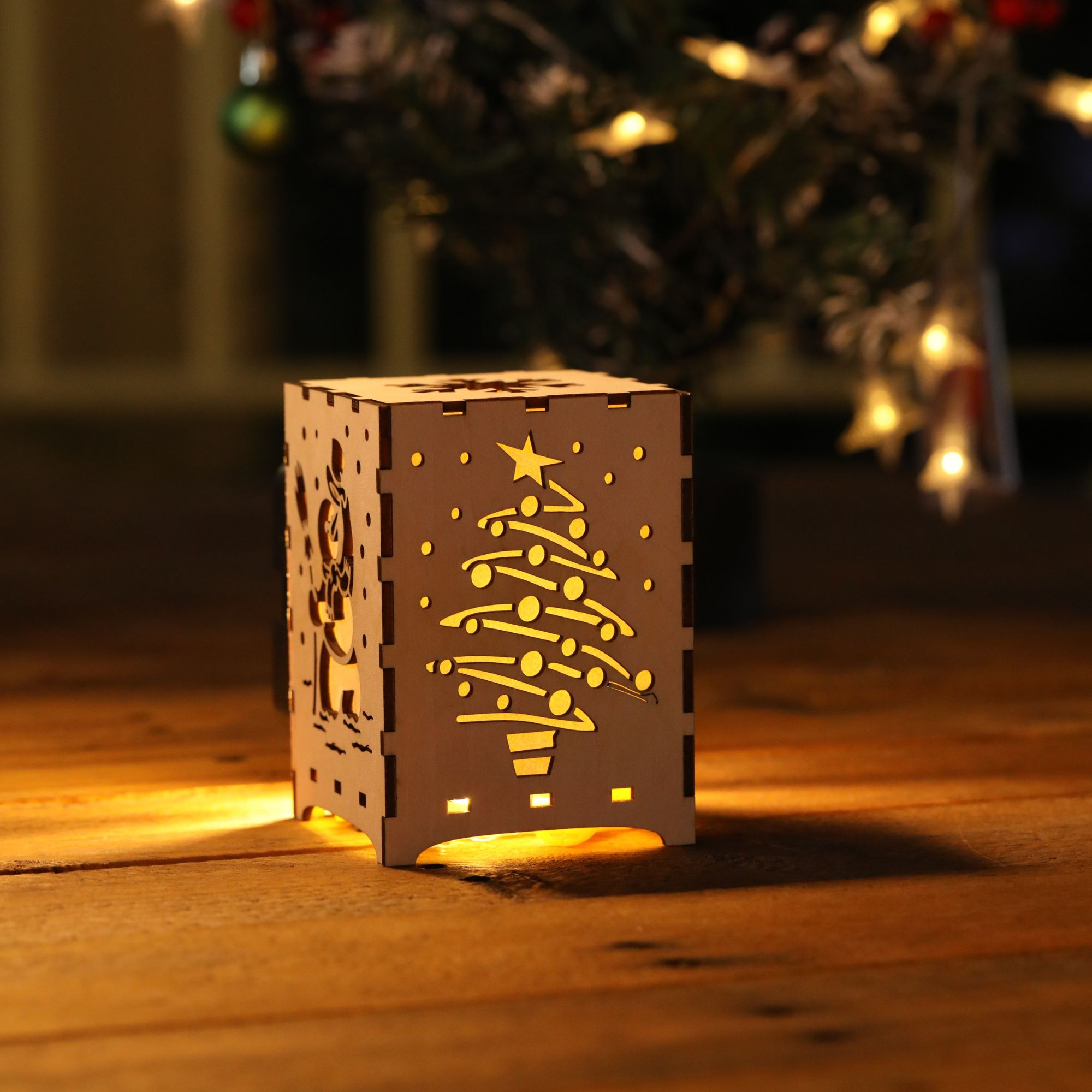 NEJE laser engraver ideas—Christmas Tree Lantern - NEJE.IDEAS