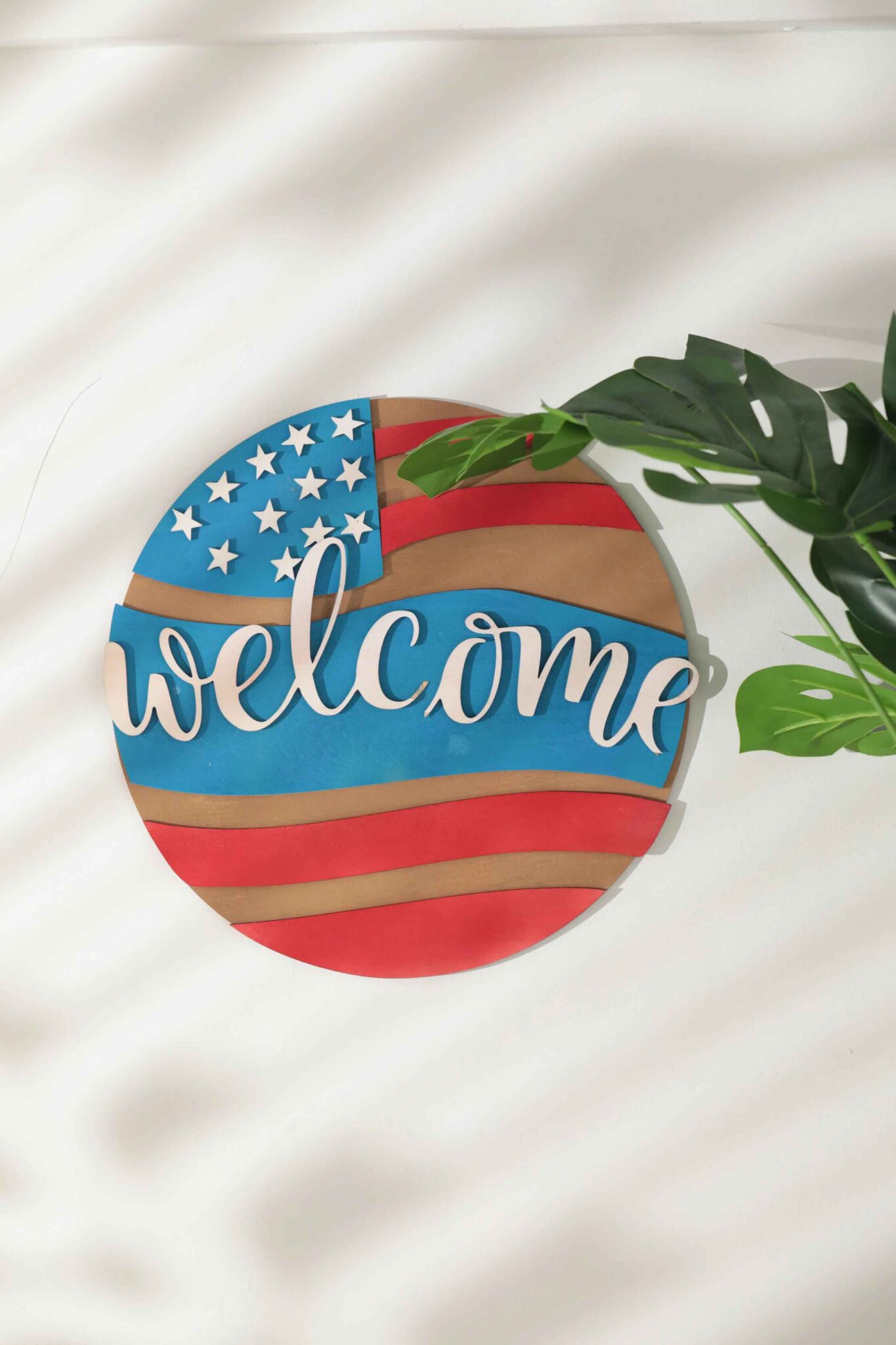 NEJE laser engraver ideas——Patriotic Welcome round sign - Materials ...