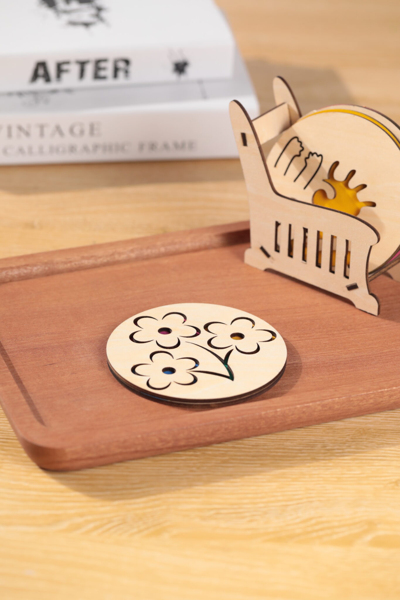 NEJE laser engraver ideas——Double-layer Coasters with Coaster Rack ...